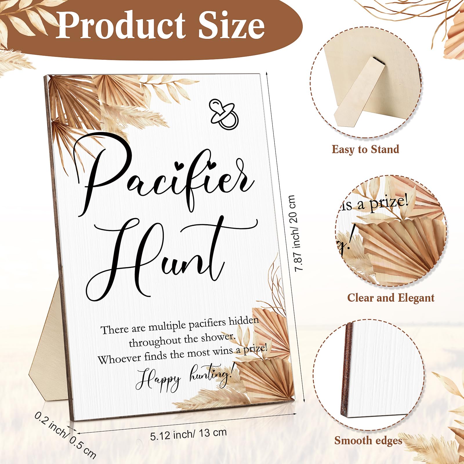 Snapklik.com : 51 Pcs Pacifier Hunt Baby Shower Games Include Wooden ...