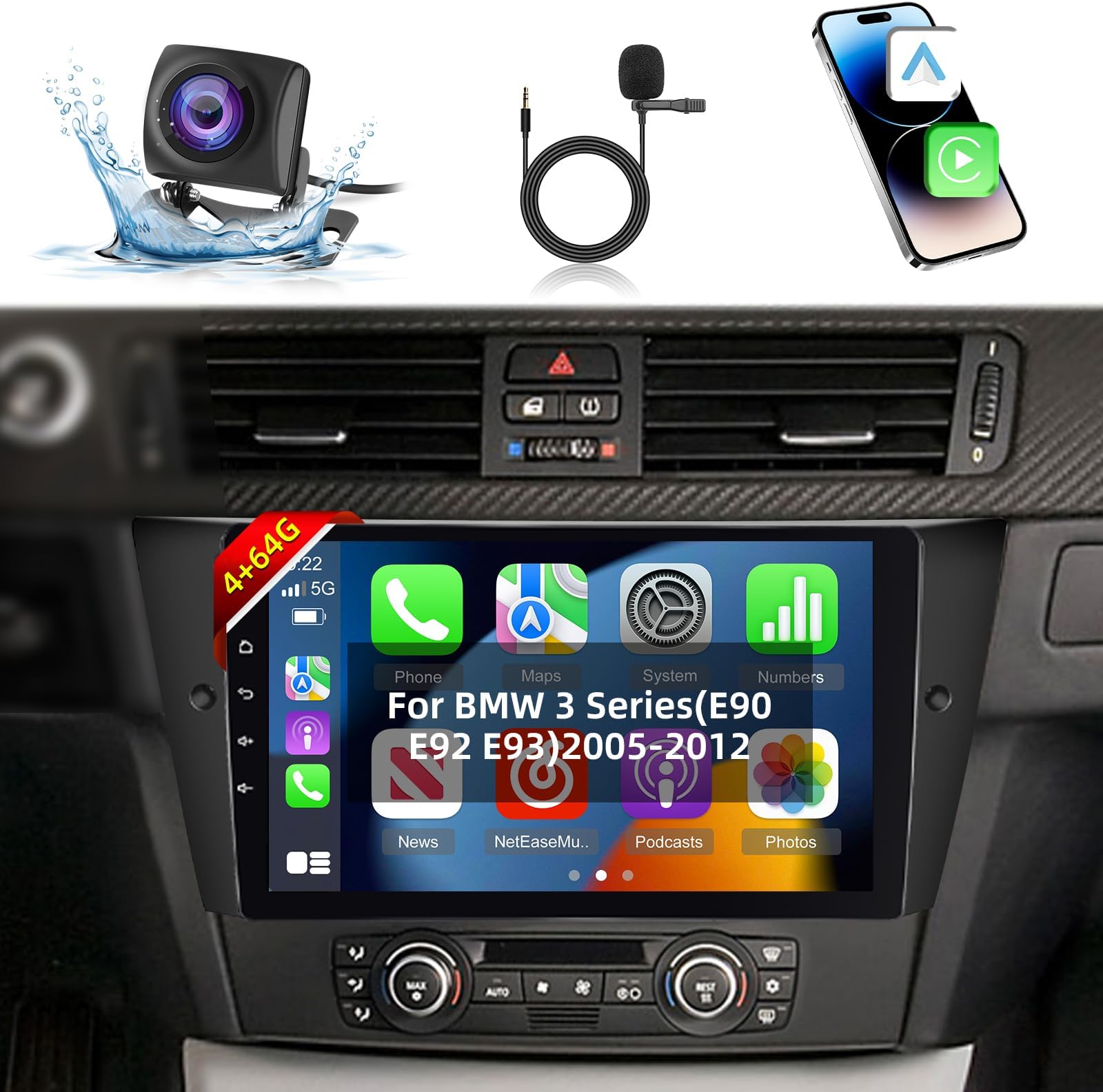 Amazon.com: Car Radio for BMW 3 Series 328i 335i 325i E90 E91 E92 E93 ...