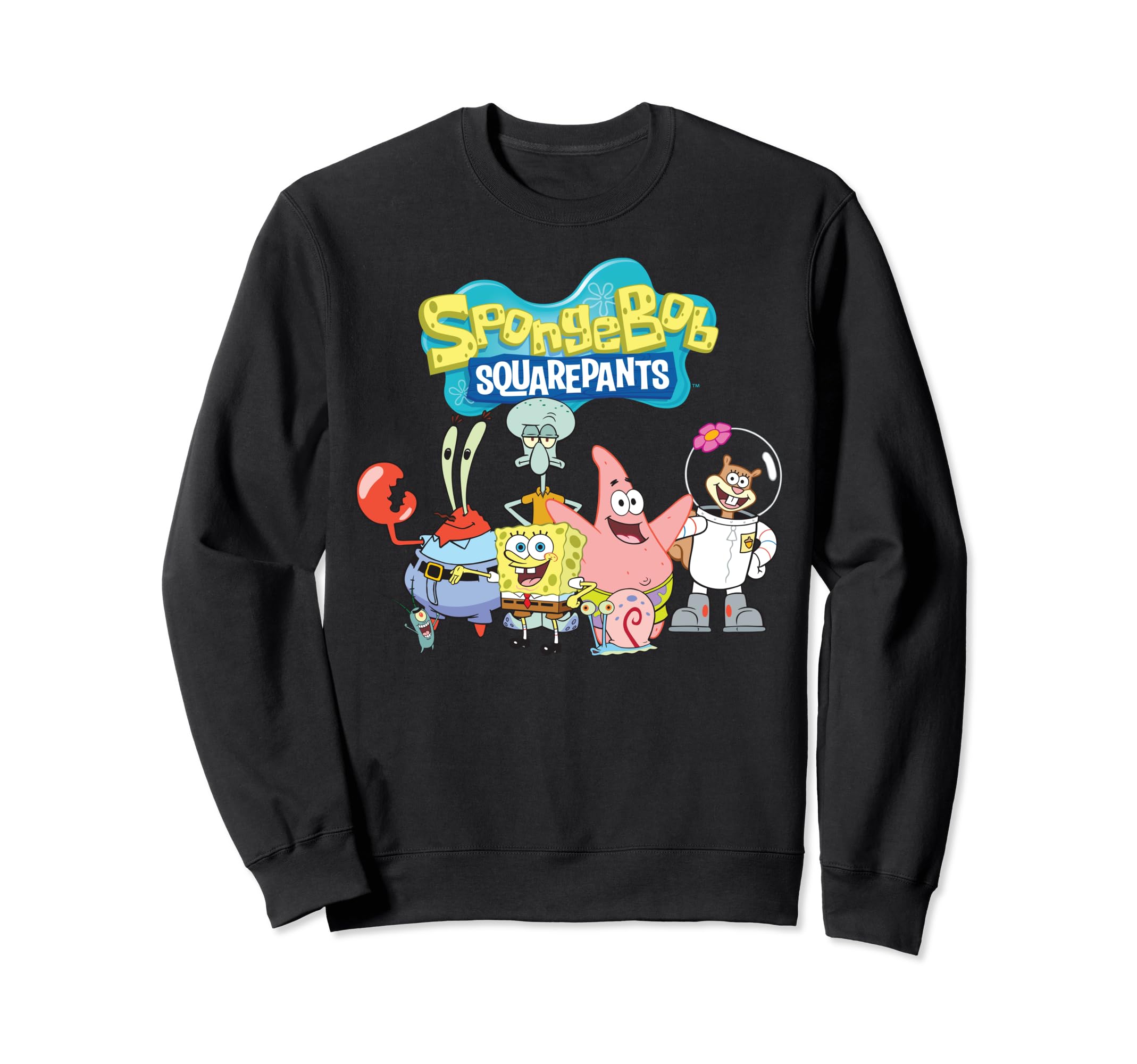 Amazon.com: Spongebob Character Line Up With Logo Sweatshirt Sweatshirt ...