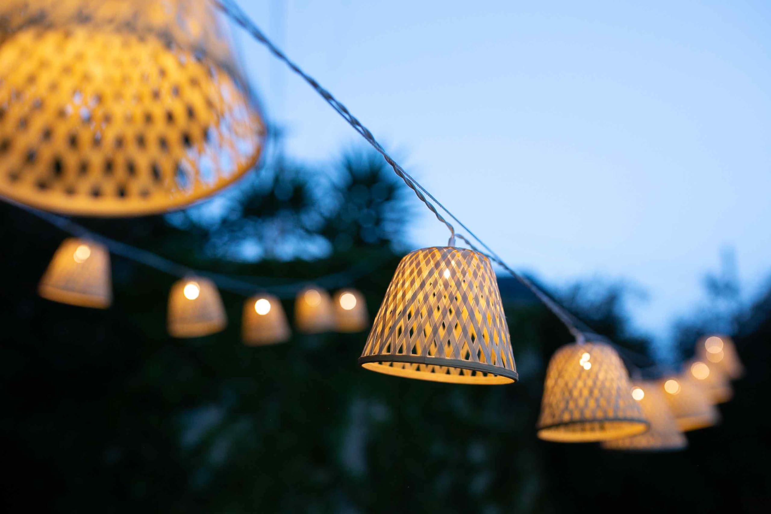 Bamboo Shade String Lights Decorative Outdoor String Lights | Shop