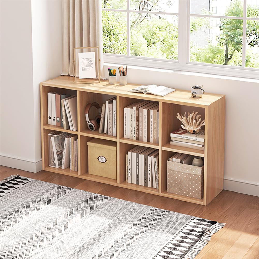 Amazon.com: LITFAD Solid Wood Cube Bookcase with Storage Shelves and ...