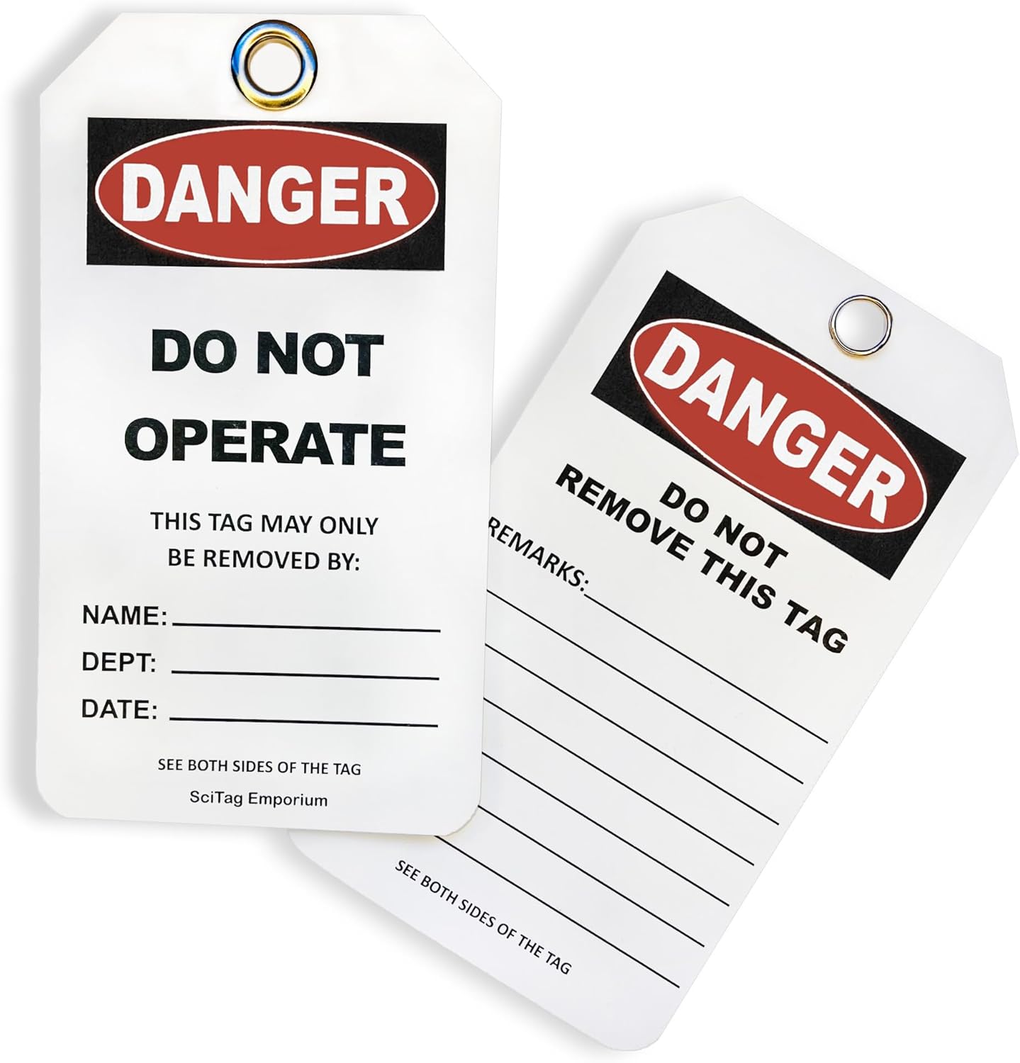 Amazon.com: SciTag Emporium Lockout Tags, Pack of 100, Do Not Operate ...