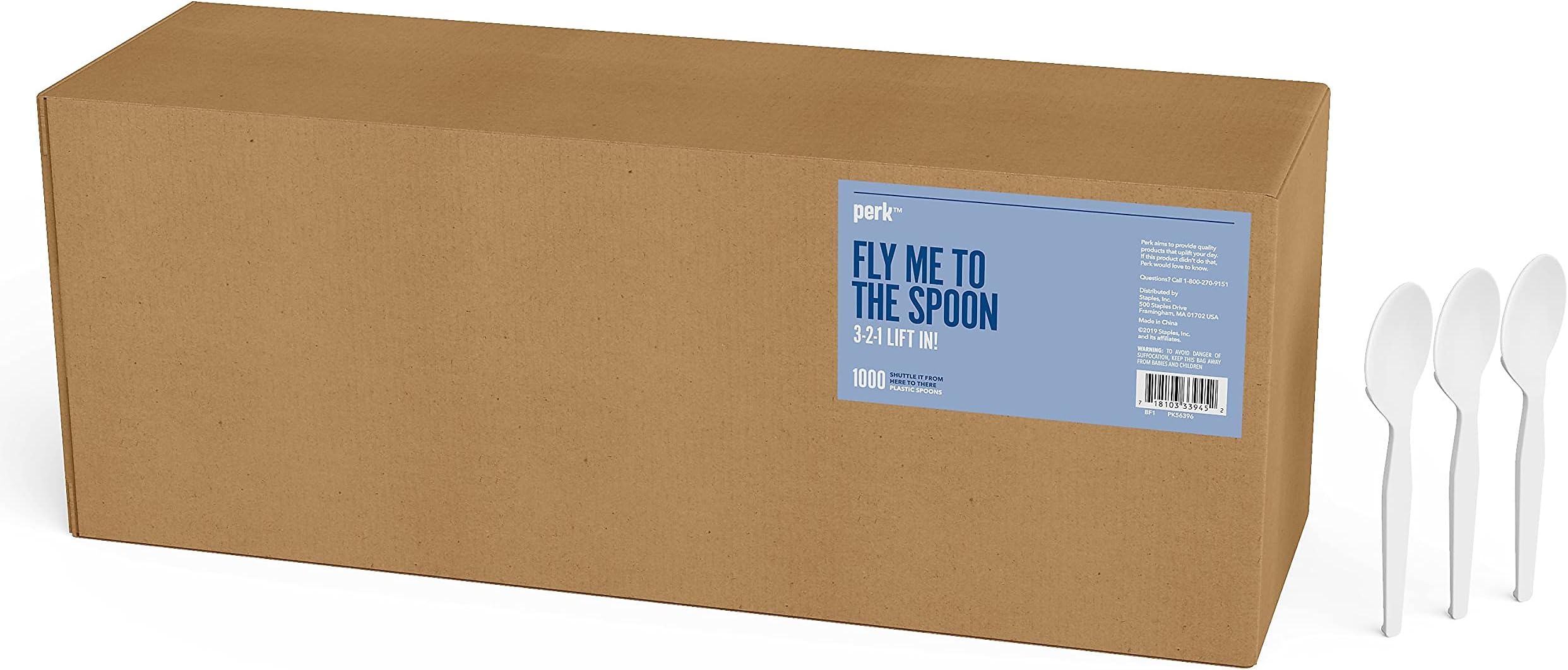 Amazon.com: Staples Perk Plastic Spoon, Medium-Weight, White : Health ...