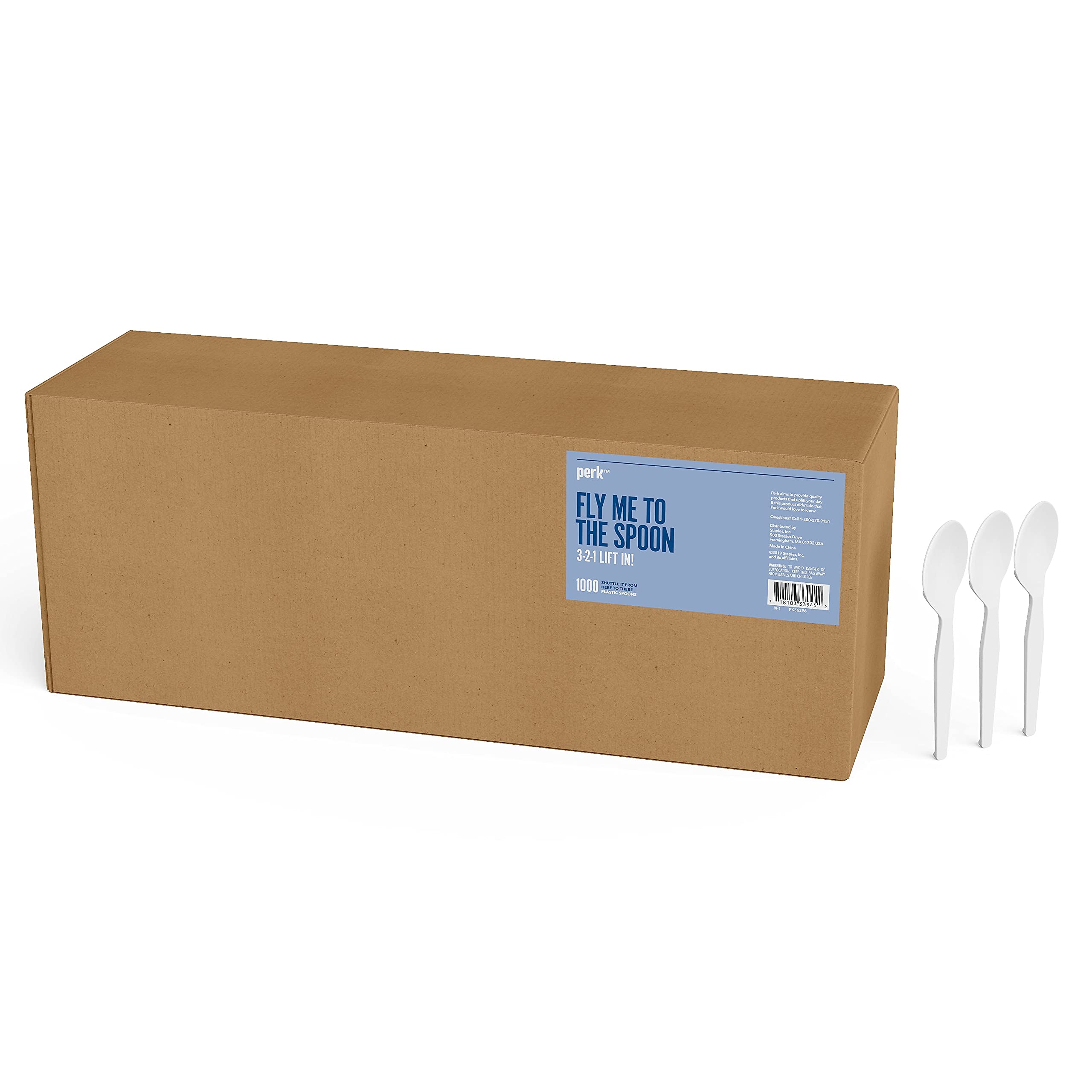 Amazon.com: Perk Plastic Spoon, Medium-Weight, White : Health & Household