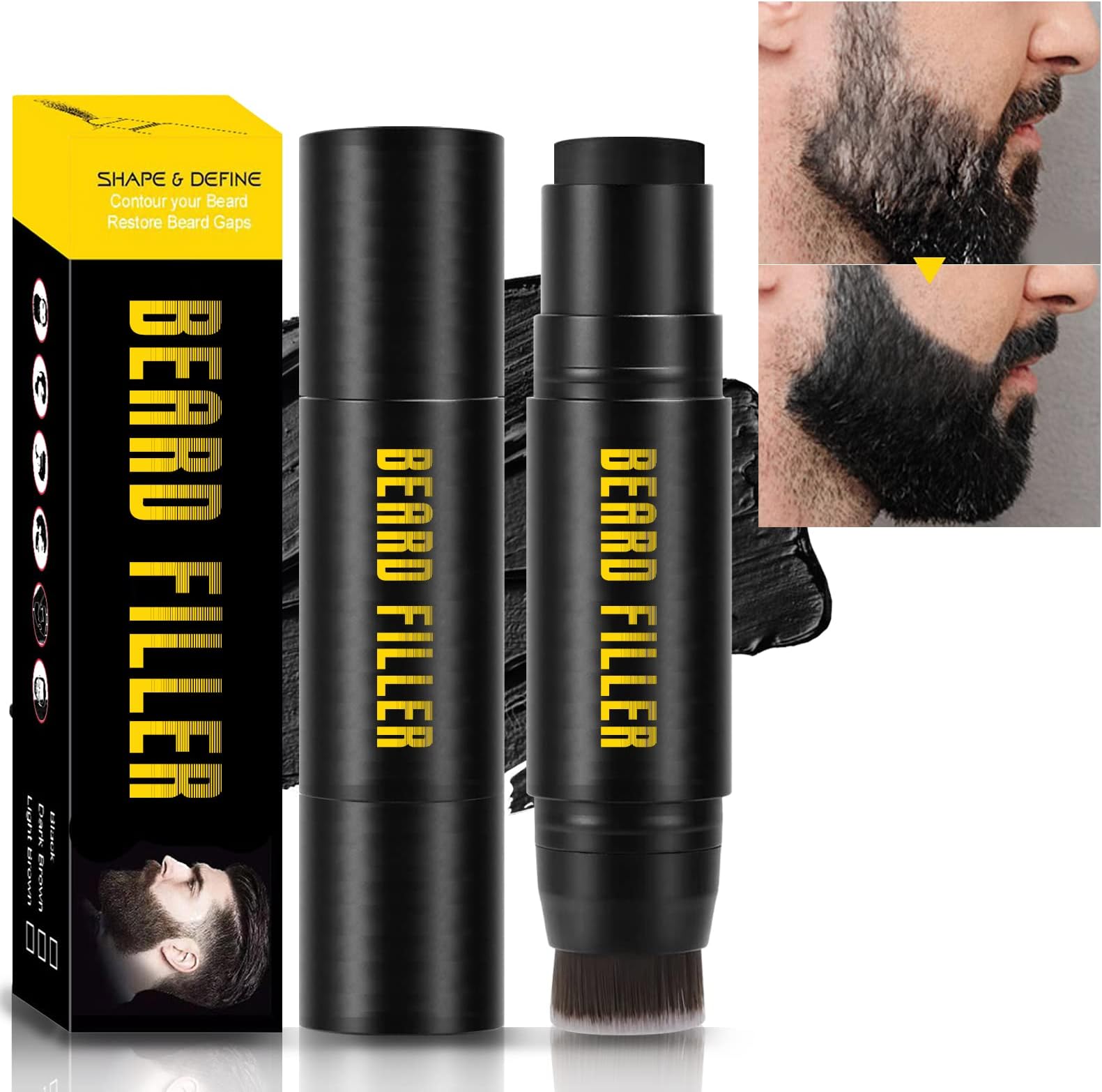 Amazon.com : Viking Revolution Beard Pen (2 Pack) - Black Beard Pencil ...