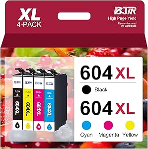 BJTR 604XL Ink Cartridges High Yield Replacement for epson 604 XL ink ...