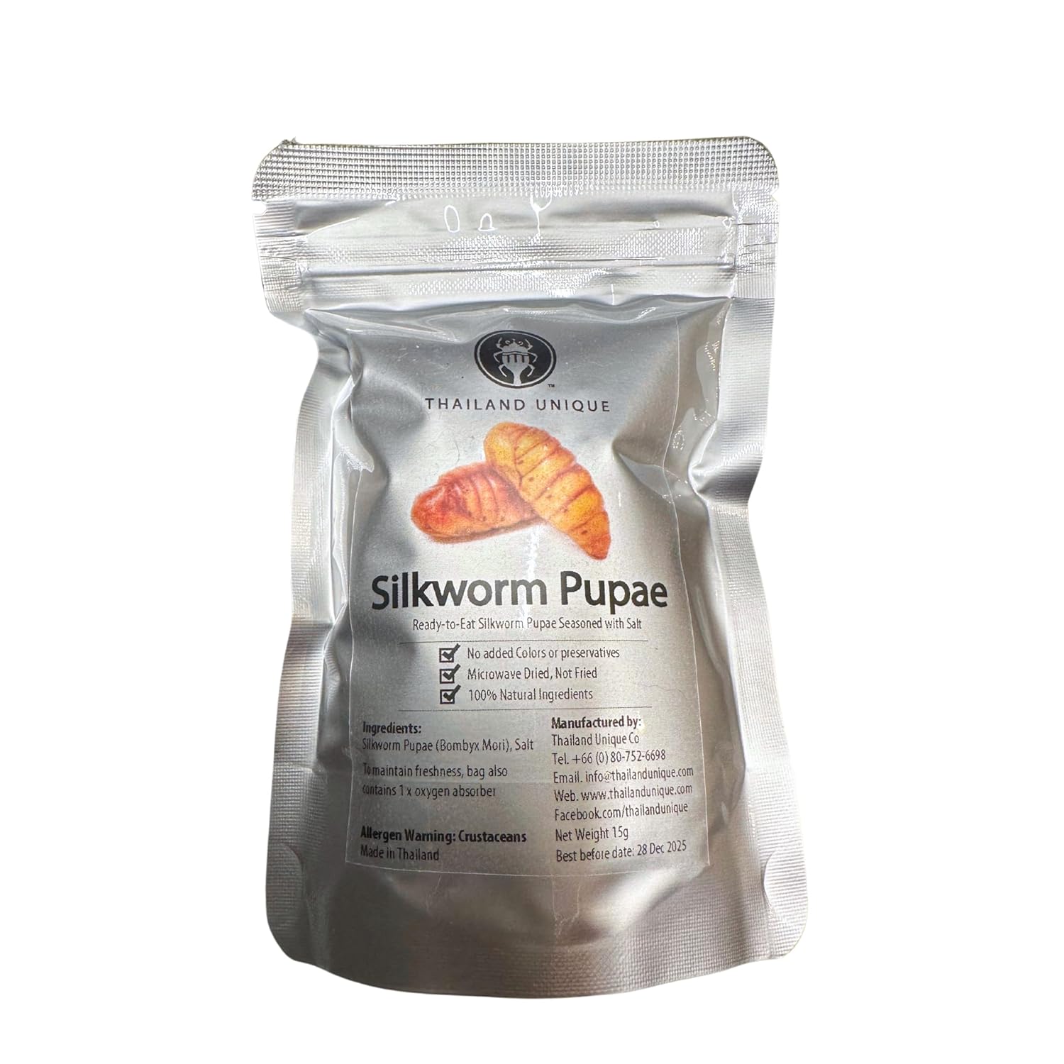 Amazon.com : Thailand Unique Silkworm Pupae - 15 Gram Bag of Dehydrated ...