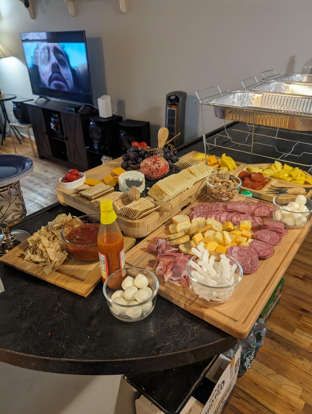 Amazon.com: Large Charcuterie Cheese Board and Knife Set, 3 Drawers ...