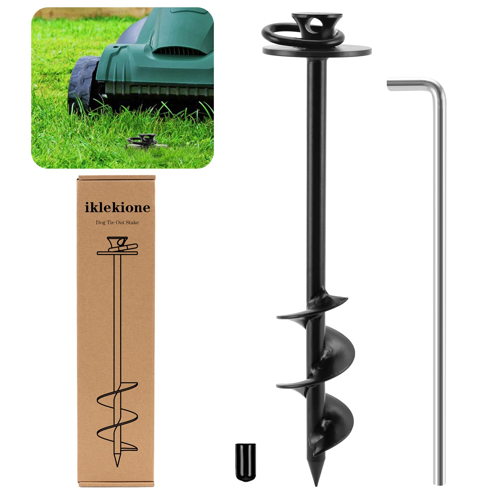 Amazon.com: iklekione Dog Tie Out Stake,360° Swivel Dog Stake-No Tangle ...