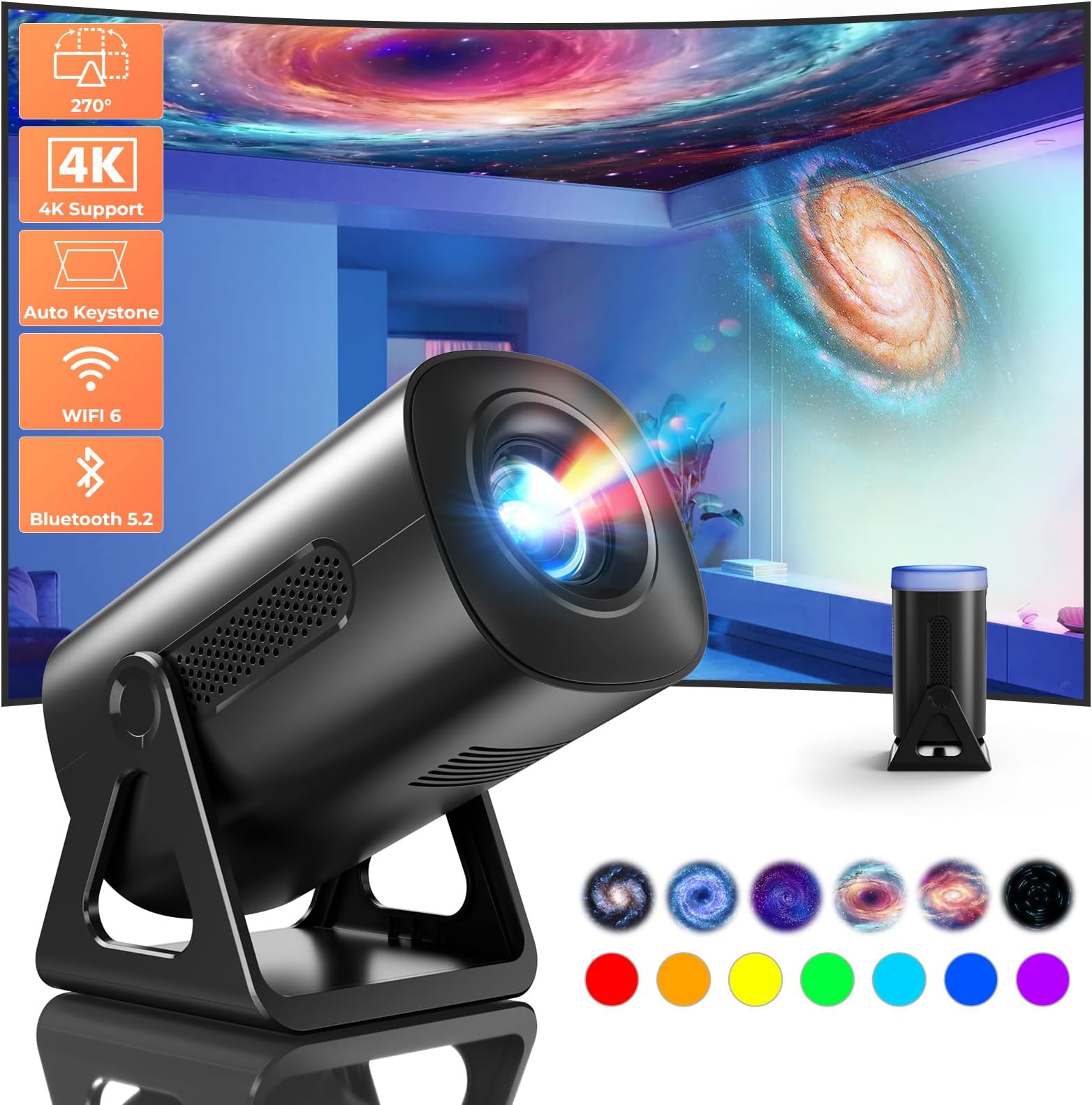 Amazon.com: Projector with Wifi and Bluetooth, Native 1080P Projector ...