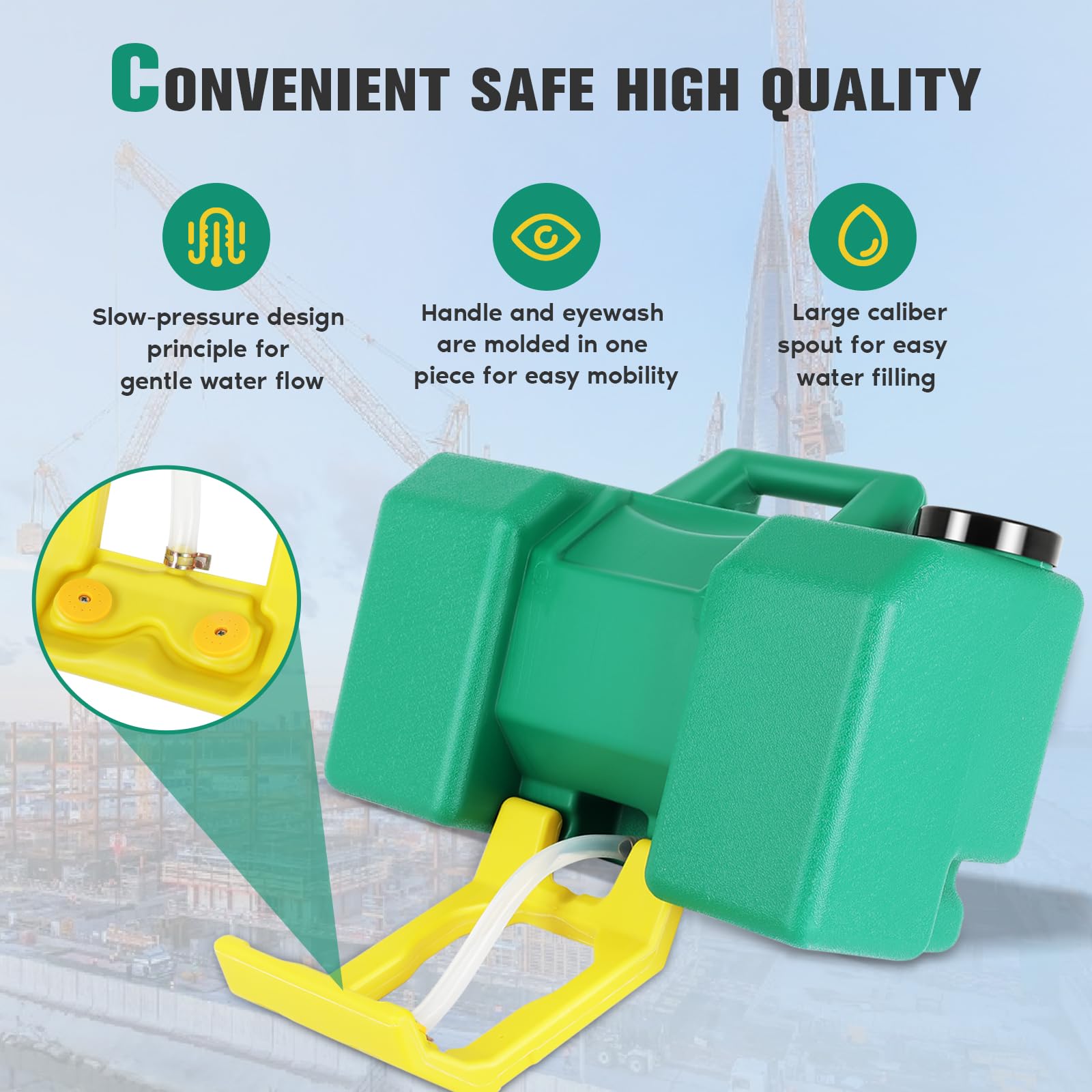 Snapklik.com : Portable 8 Gallon Eye Wash Station, Dual Spray Eyewash ...