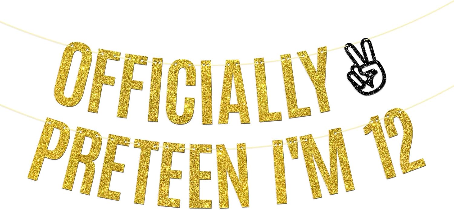 Amazon.com: Dill-Dall Officially Pre-teen 12 Banner, 12 Year Old ...