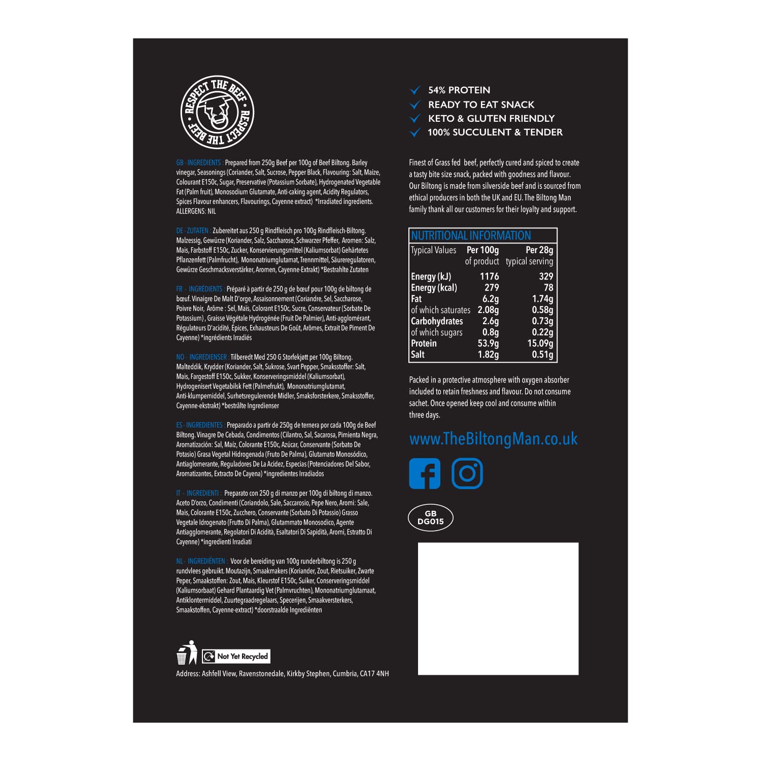 Buy The Biltong Man | Tasty Traditional Fatty Beef Biltong | Healthy ...