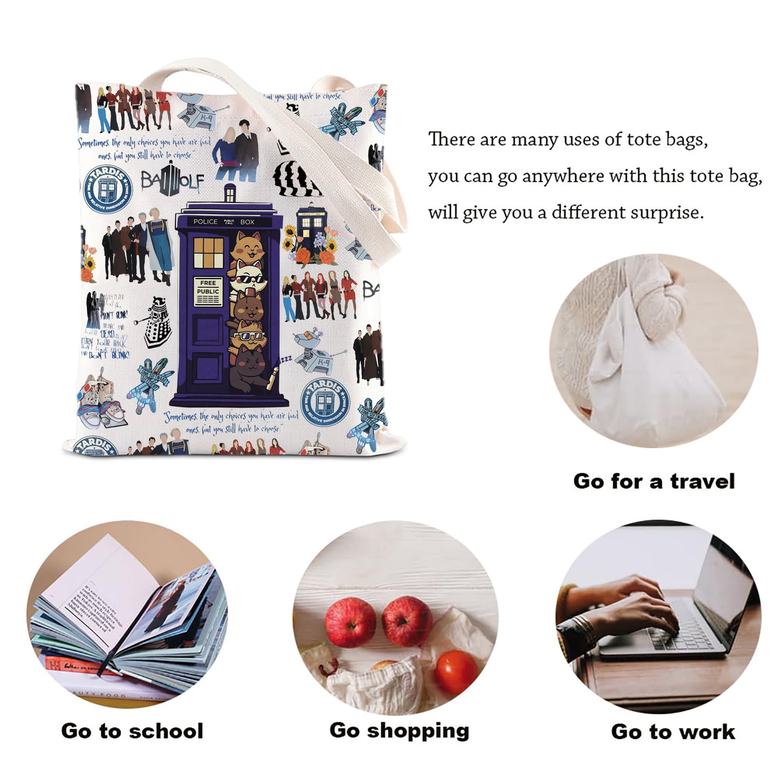 Snapklik.com : KUIYAI TV Series Merchandise Tote Bag Cats Doctors ...