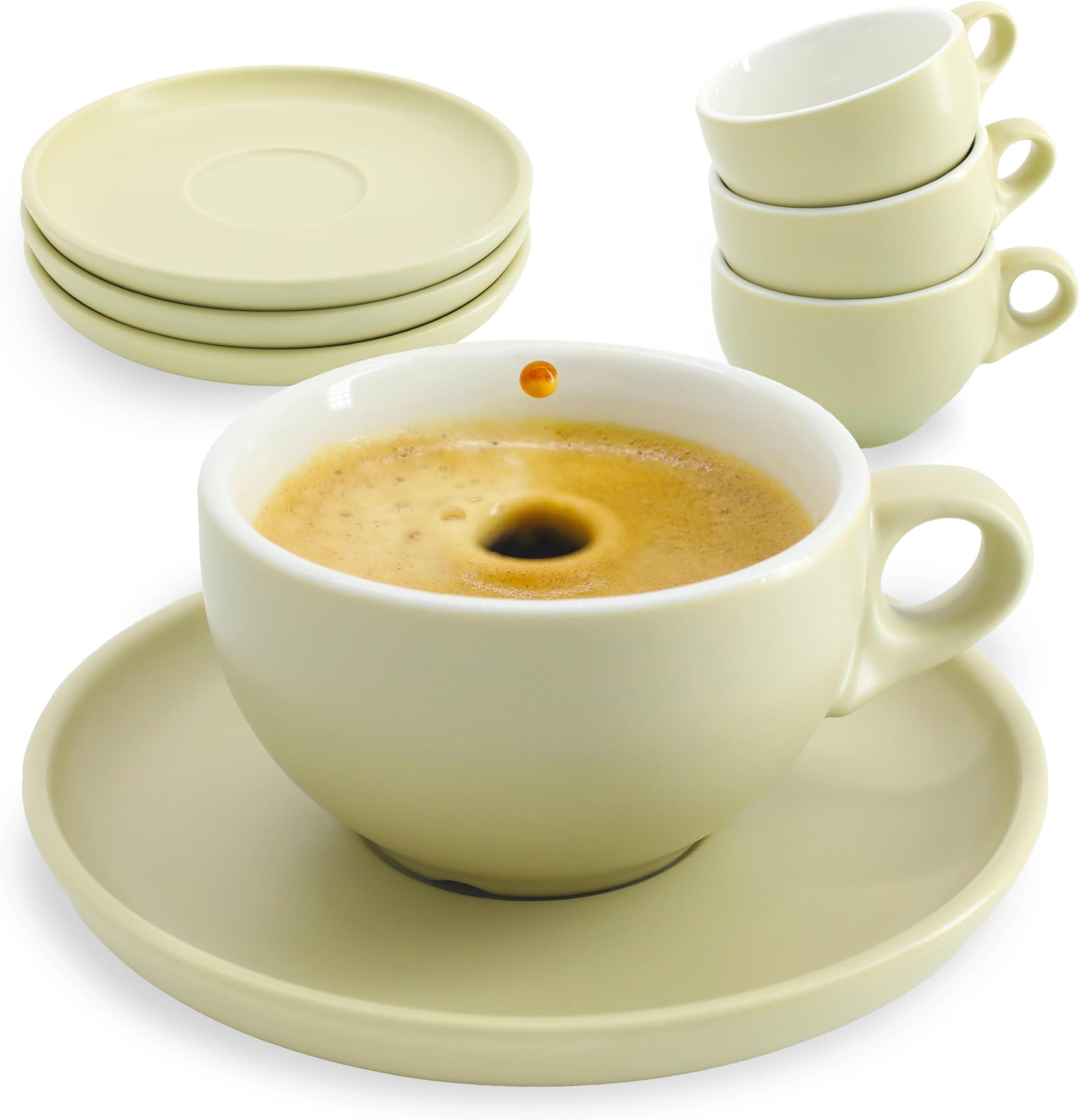 Amazon.com | FUOCCI Espresso Cups With Saucer - 3.5 oz Italian Set of 4 ...