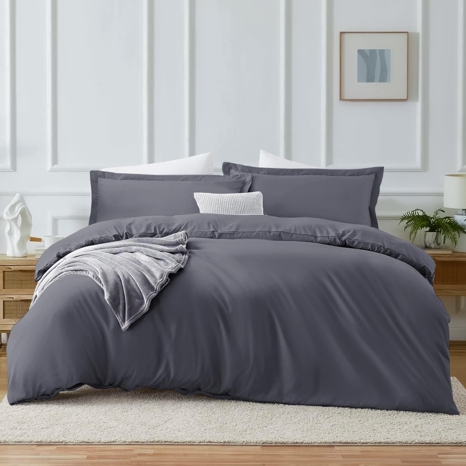 MOONLIGHT20015 Light Grey Queen Sheet Set - Bulk Pack Of 8 Sheet Sets ...