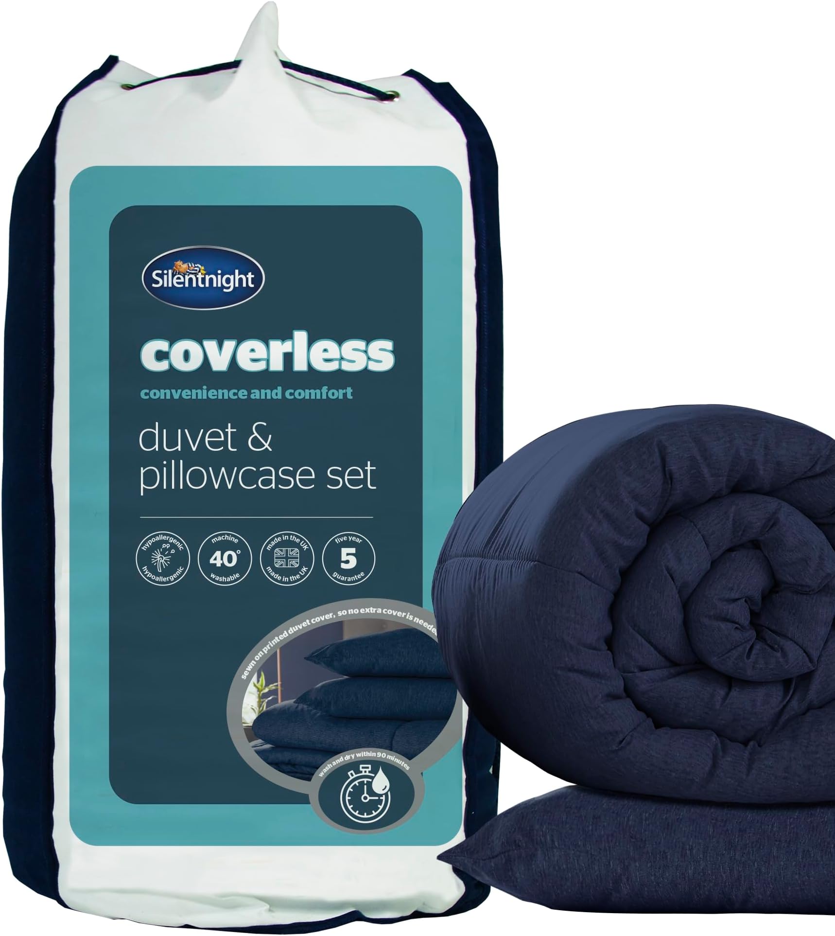 OHS Single Bedding Set Coverless Duvet with Pillowcase, Pink Christmas ...