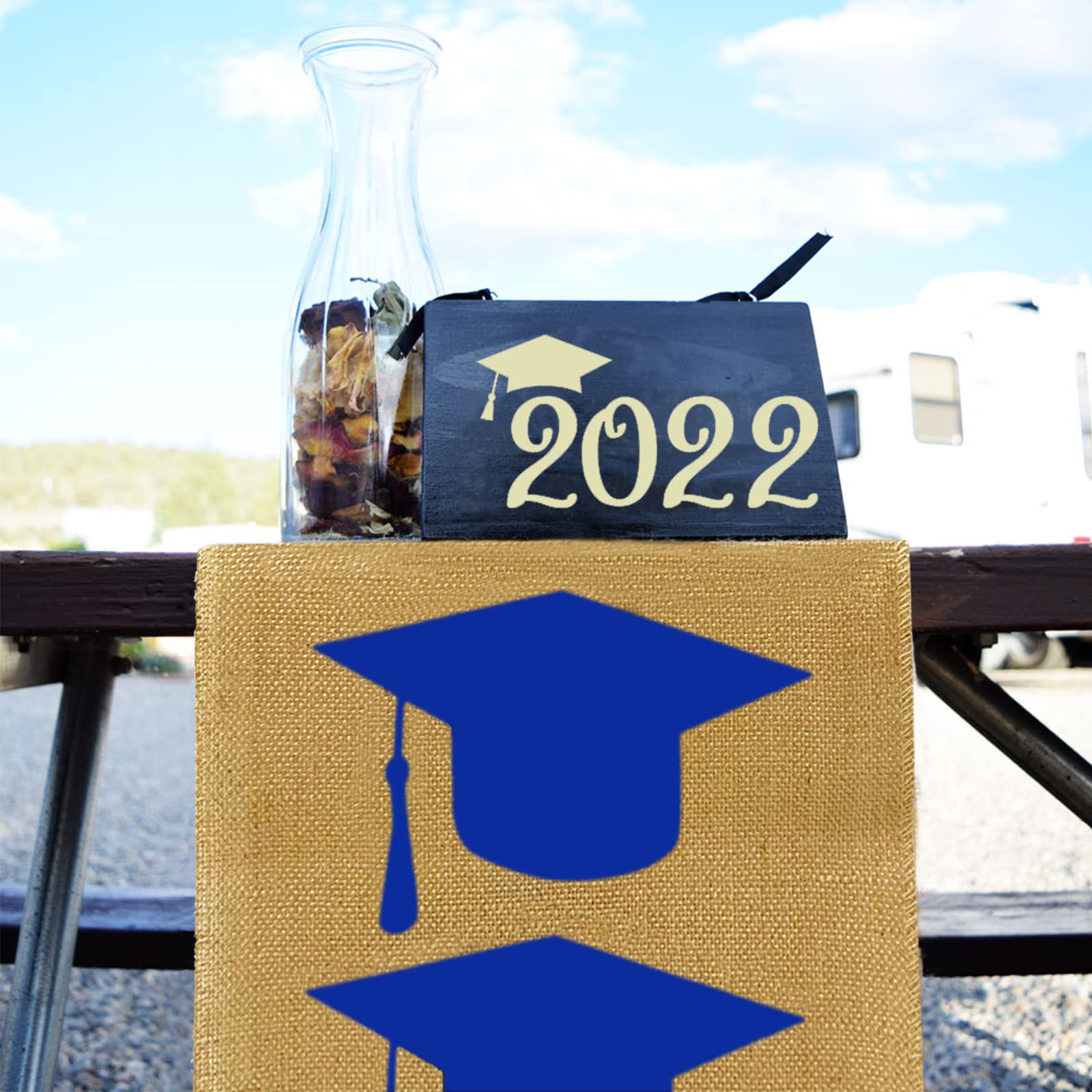 Burlap Graduation Party Ideas Set Of 3 Sticks, Graduation Party