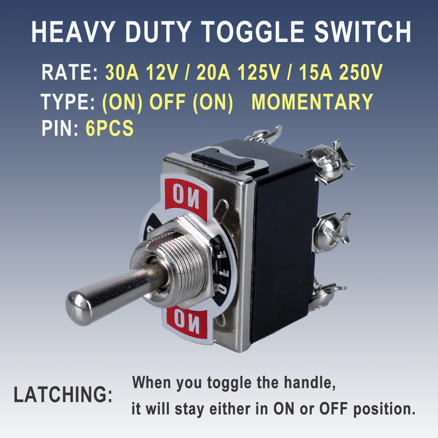 Snapklik.com : DMWD 2pcs Momentary Heavy Duty Rocker Toggle Switch 20A ...