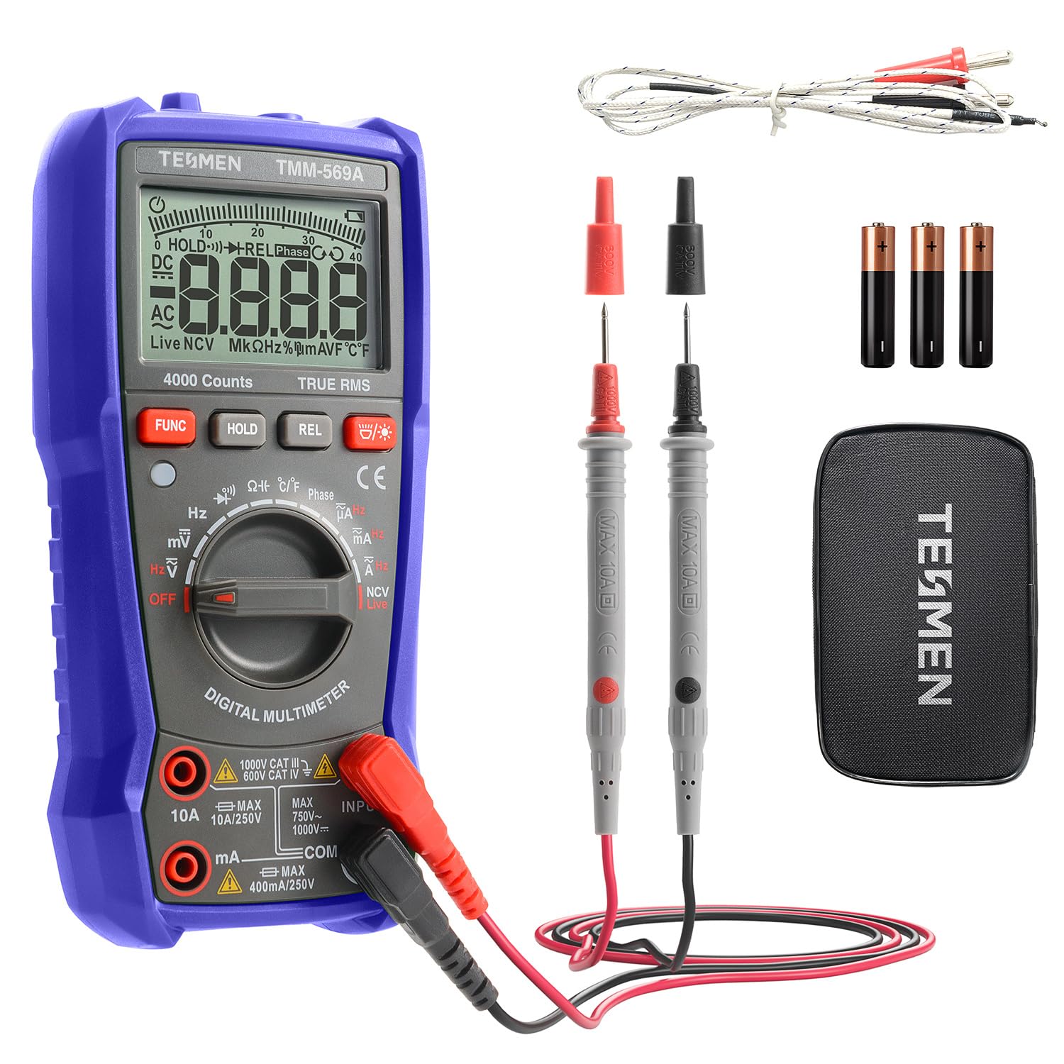 Snapklik.com : TESMEN TMM-569A Digital Multimeter, TRMS 4000 Counts ...
