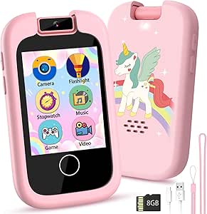 Amazon.com: Kids Smart Phone for Girls Toys 3-8 Years Old, Touchscreen ...