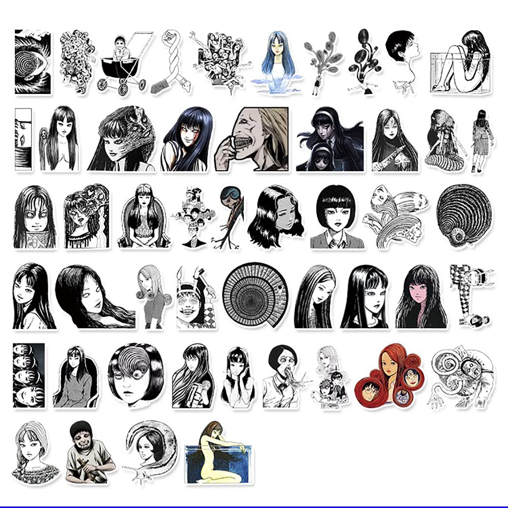 Junji Ito Stickers 50Pcs Tomie Uzumaki Gyo Itou Junji Kyoufu Manga ...