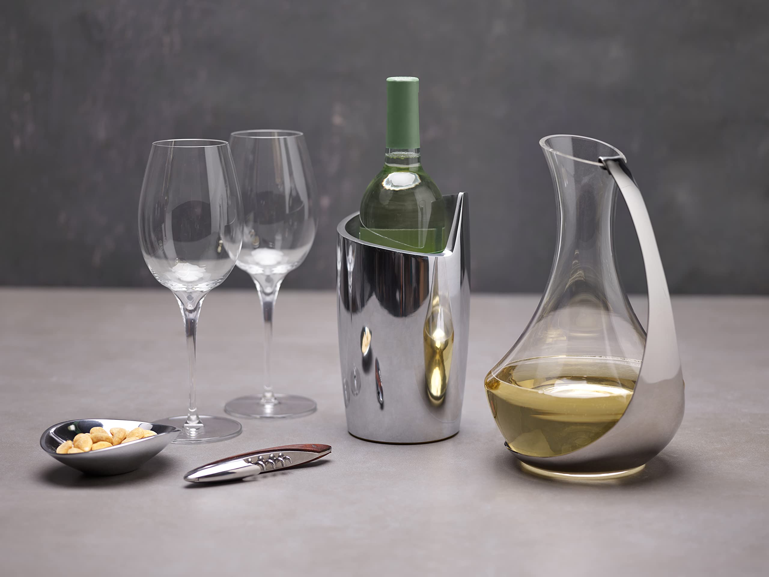 Snapklik.com : Nambe Vie Wine Pitcher Decanter Elegant Serving Carafe ...
