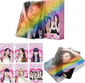 FOURBOM GIDLE Laser card 55Pcs Gidle Photocards (G) I-DLE Lomo Cards Gift for Fans Daughter ...