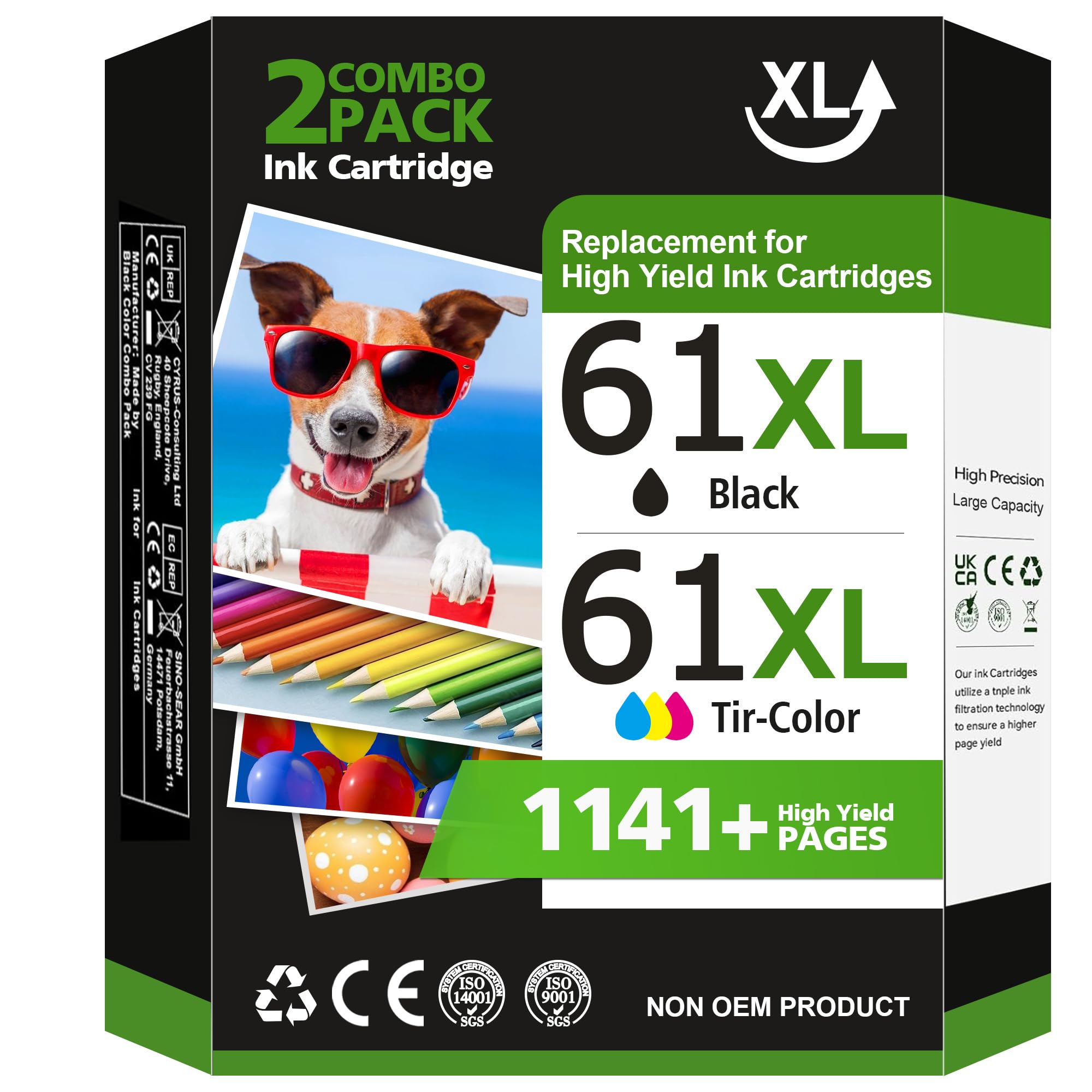 Amazon.com: 61XL Printer Ink for HP 61 Ink Cartridge Combo Pack ...