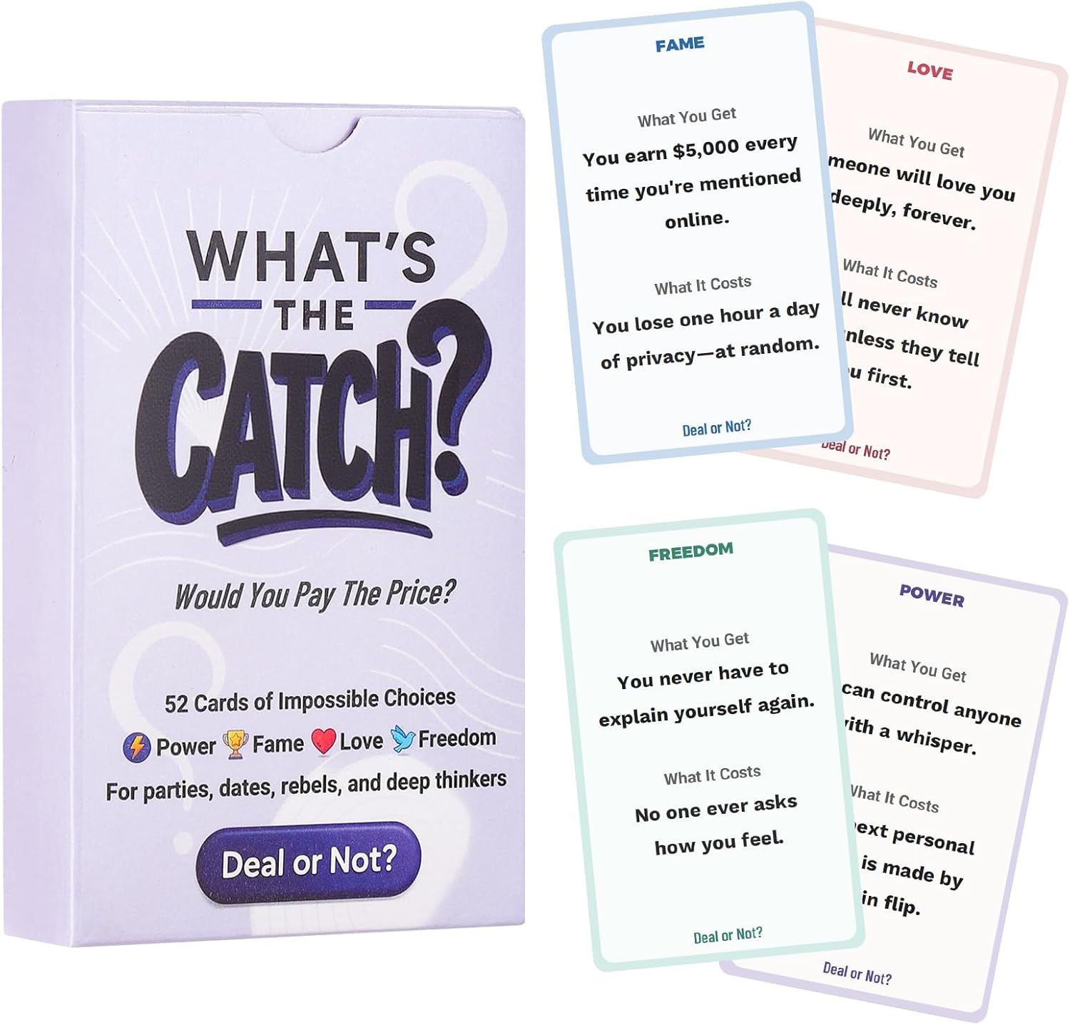 Amazon.com: Family Deep Conversation Cards Game - 52 What's The Catch ...