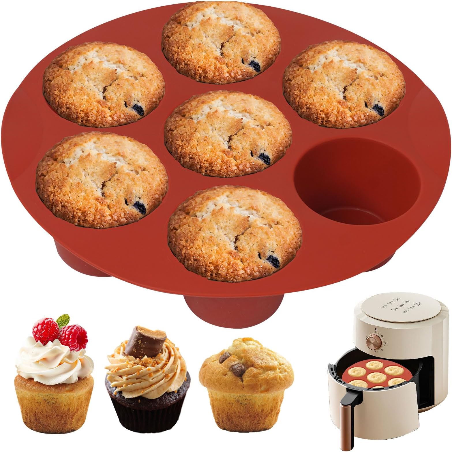 Amazon.com: iayokocc 7 Cup Air Fryer Muffin Pan, 18cm Non-Stick ...