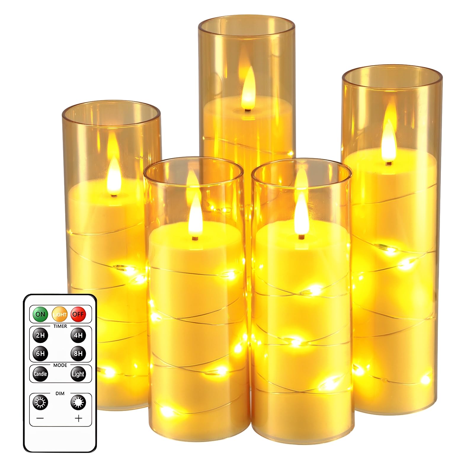 LED Flameless Candles, Battery Operated Flickering Candles, Moving ...
