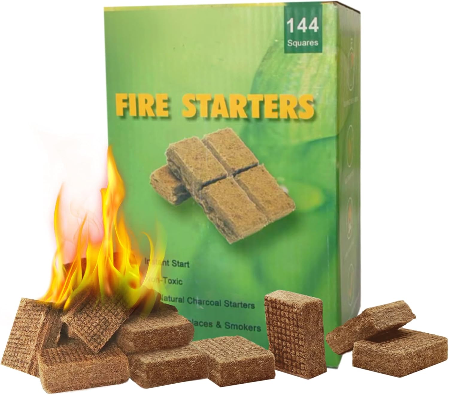 Amazon.com : KAMaster 144 Pack Fire Starter Cubes - 35 Minutes Long ...
