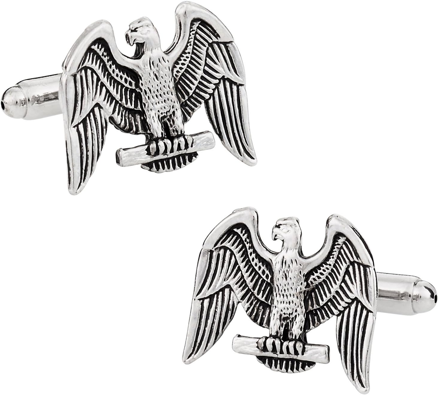 Amazon.com: Cuff-Daddy Silver American Eagle Patriotic Cufflinks with ...