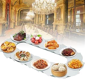 MaxtiL 360° Swivel Adjustable Dining Table, Lazy Susan Rotating Food ...