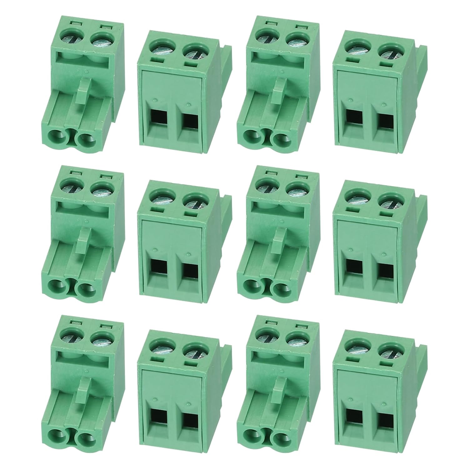 uxcell 12Pcs KF2EDG 5.08mm Pitch 2P Pluggable Blocks Connector Socket ...