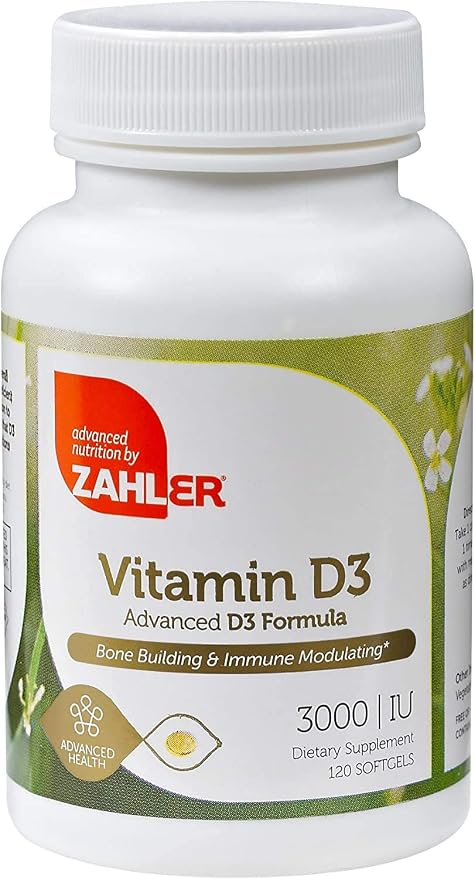 Amazon.com: Zahler - Advanced Vitamin D3 3000 IU Softgels (120 Count ...