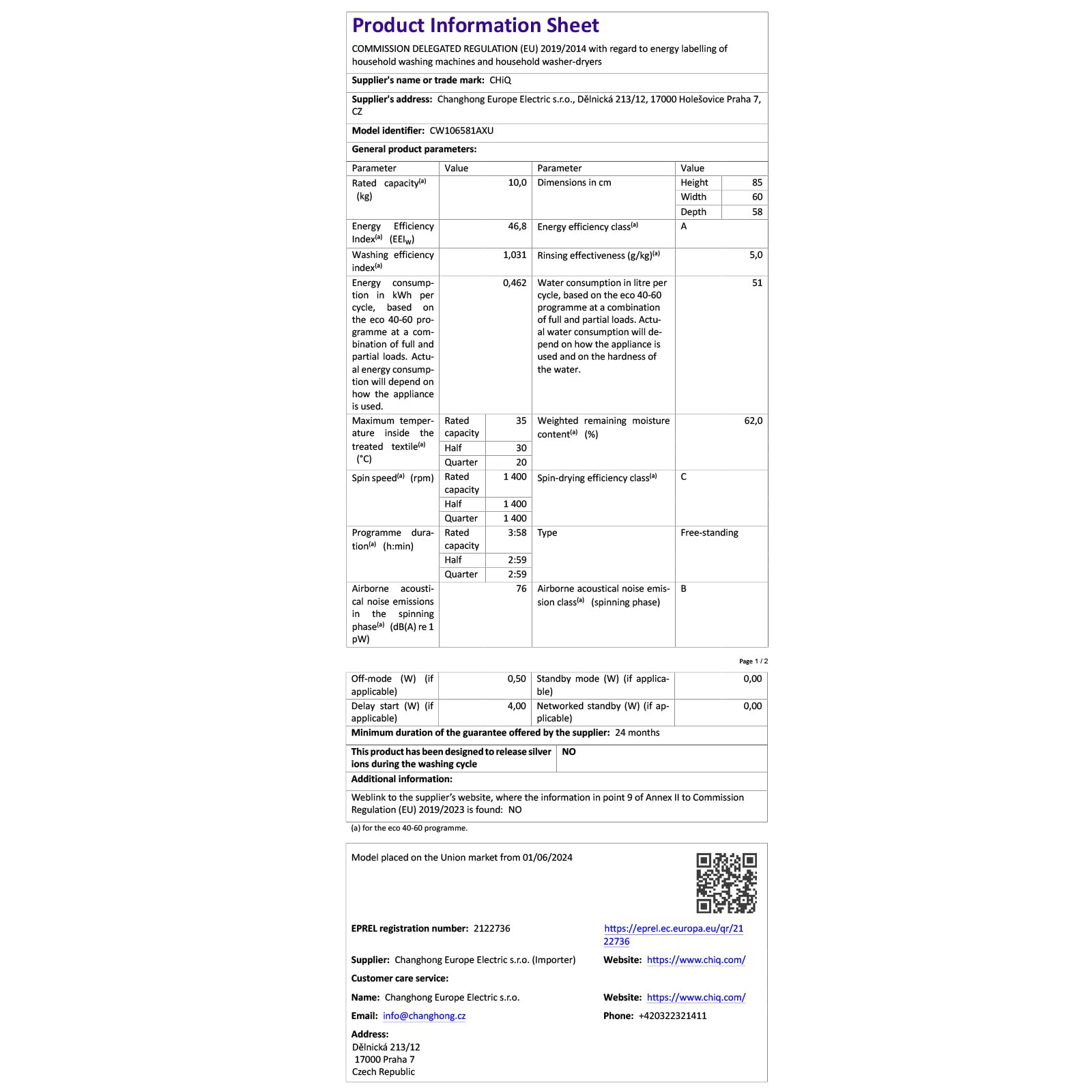 Beko Pro AquaTech B5W1241AW Bluetooth 12kg 1400 Spin Washing Machine ...