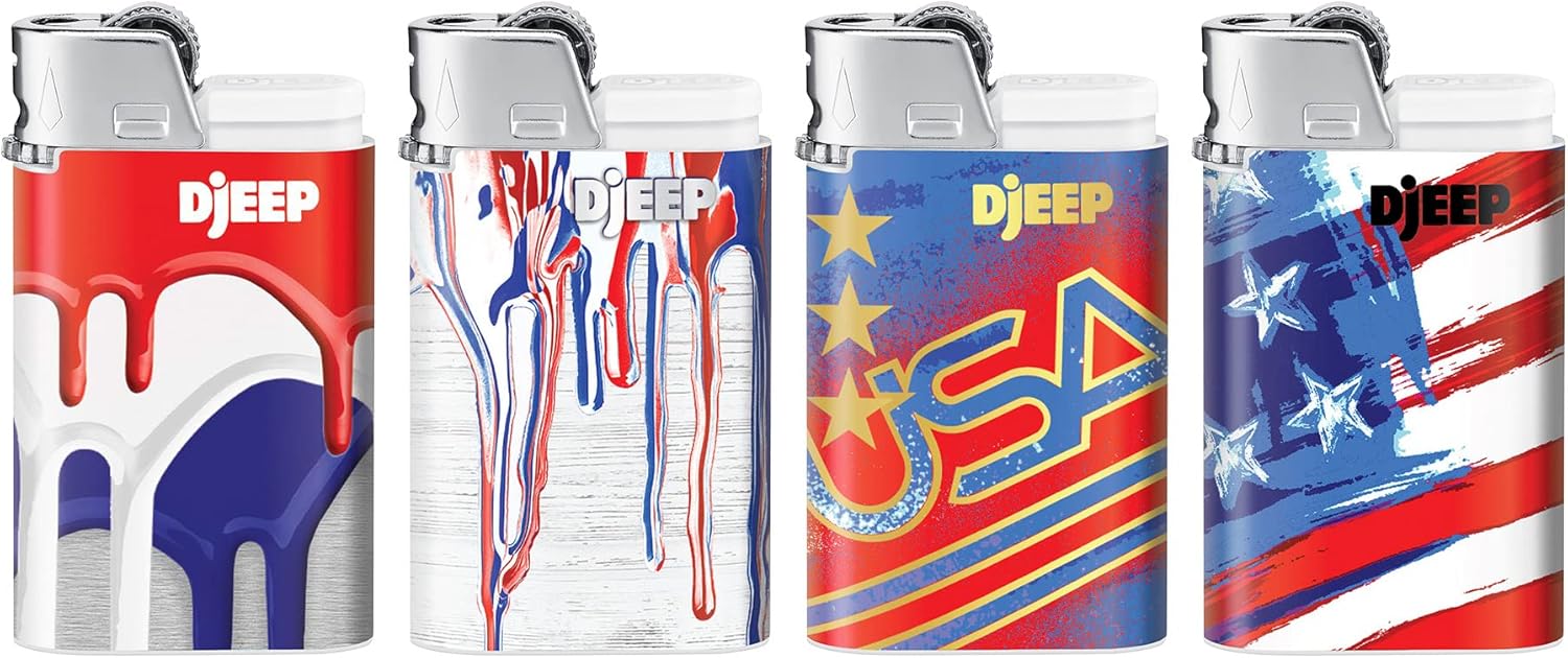 Amazon.com: DJEEP Pocket Lighters, Americana Collection Textured ...