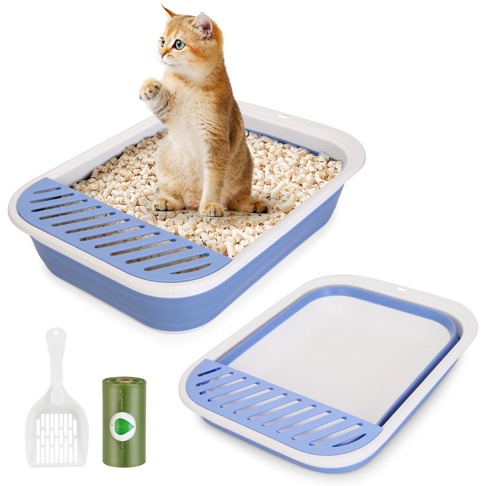 Snapklik.com : Collapsible Kitten Litter Box, ShineMe Open Top Small ...