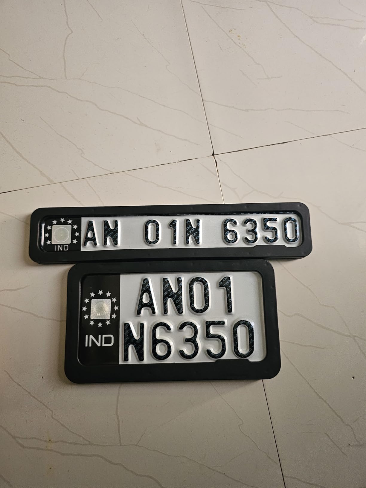 Customized Number Plate with Frame (White) : Amazon.in: Car & Motorbike