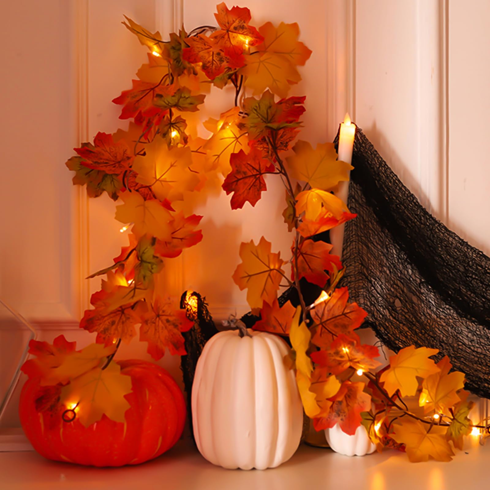 Amazon.com: Joascher Thanksgiving Decorations Fall Maple Leaf String ...