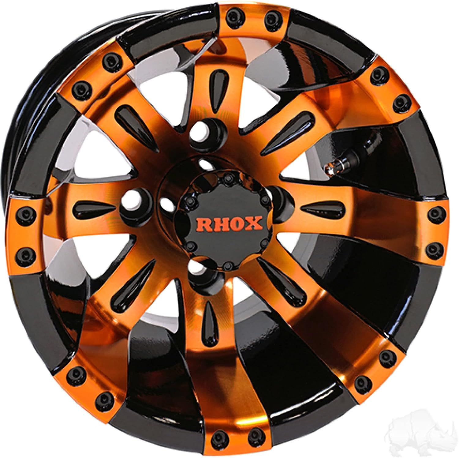 Amazon.co.jp: Red Hawk TIR-RX160-BO ホイール RHOX Vegas ブラック オレンジ センターキャップ ...