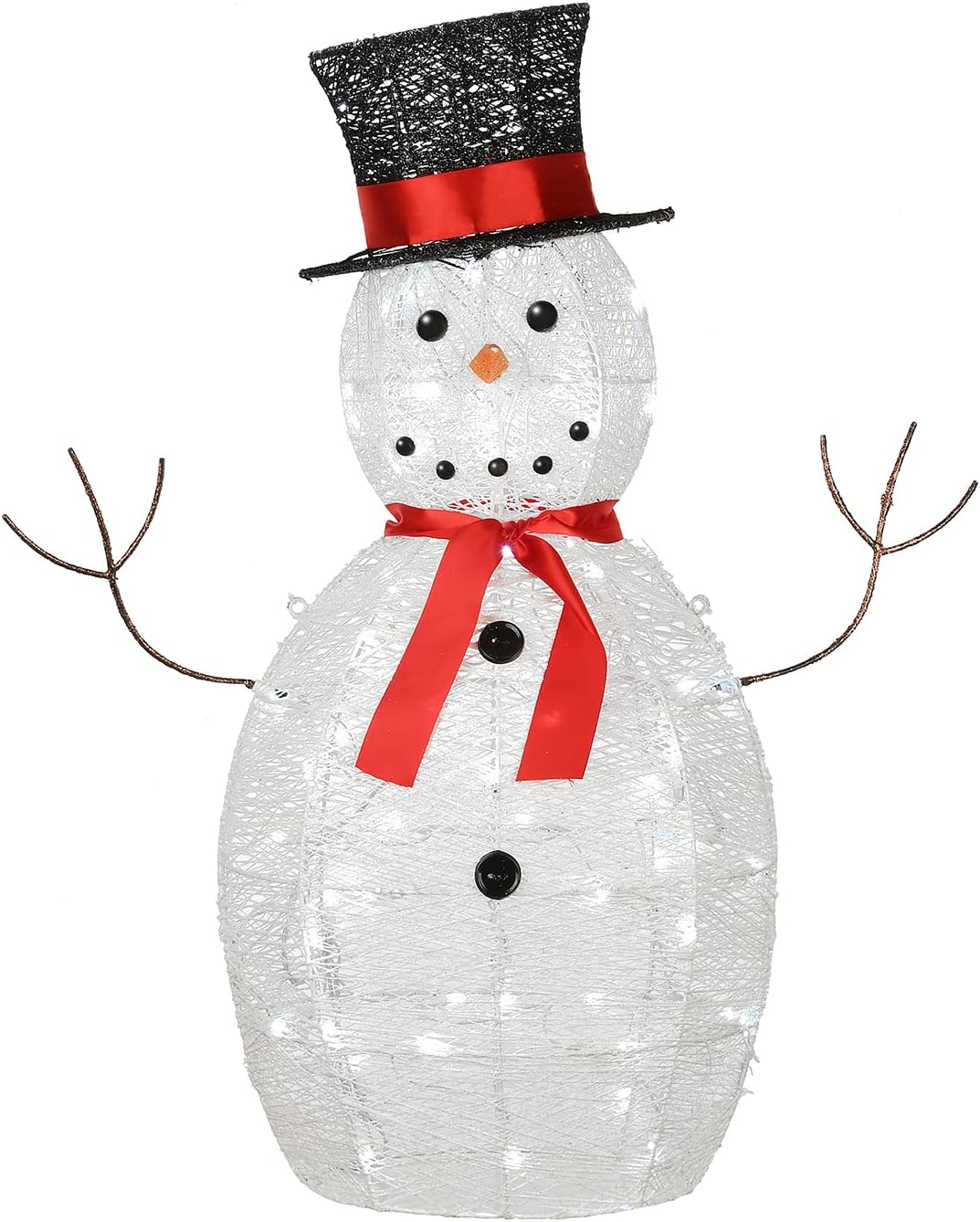 Amazon.com: Holiday Home Lighted 4 Iridescent Crystal Ice Snowman ...
