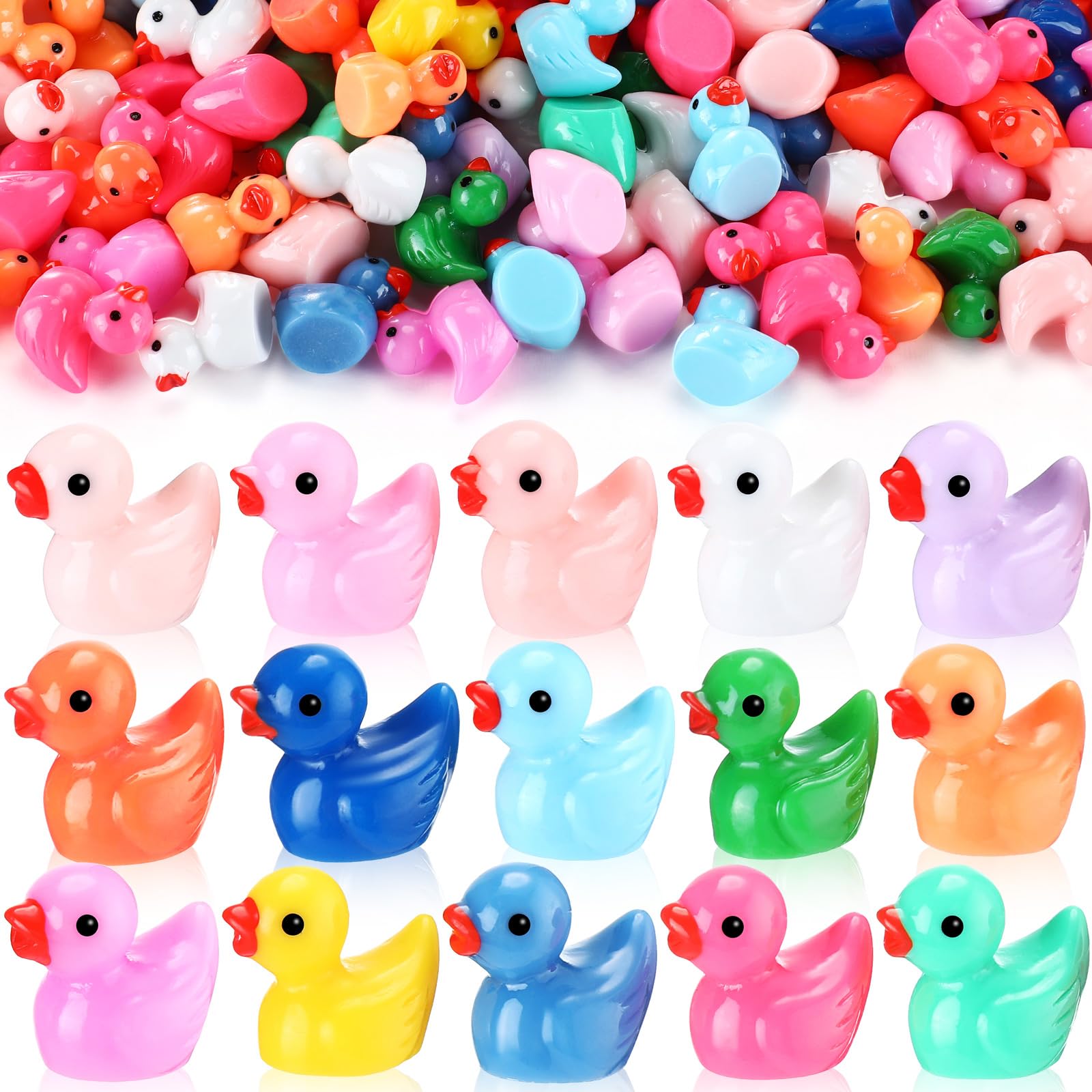Amazon.com: RoundFunny 600 Pieces Tiny Garden Ducks Mini Resin Ducks ...