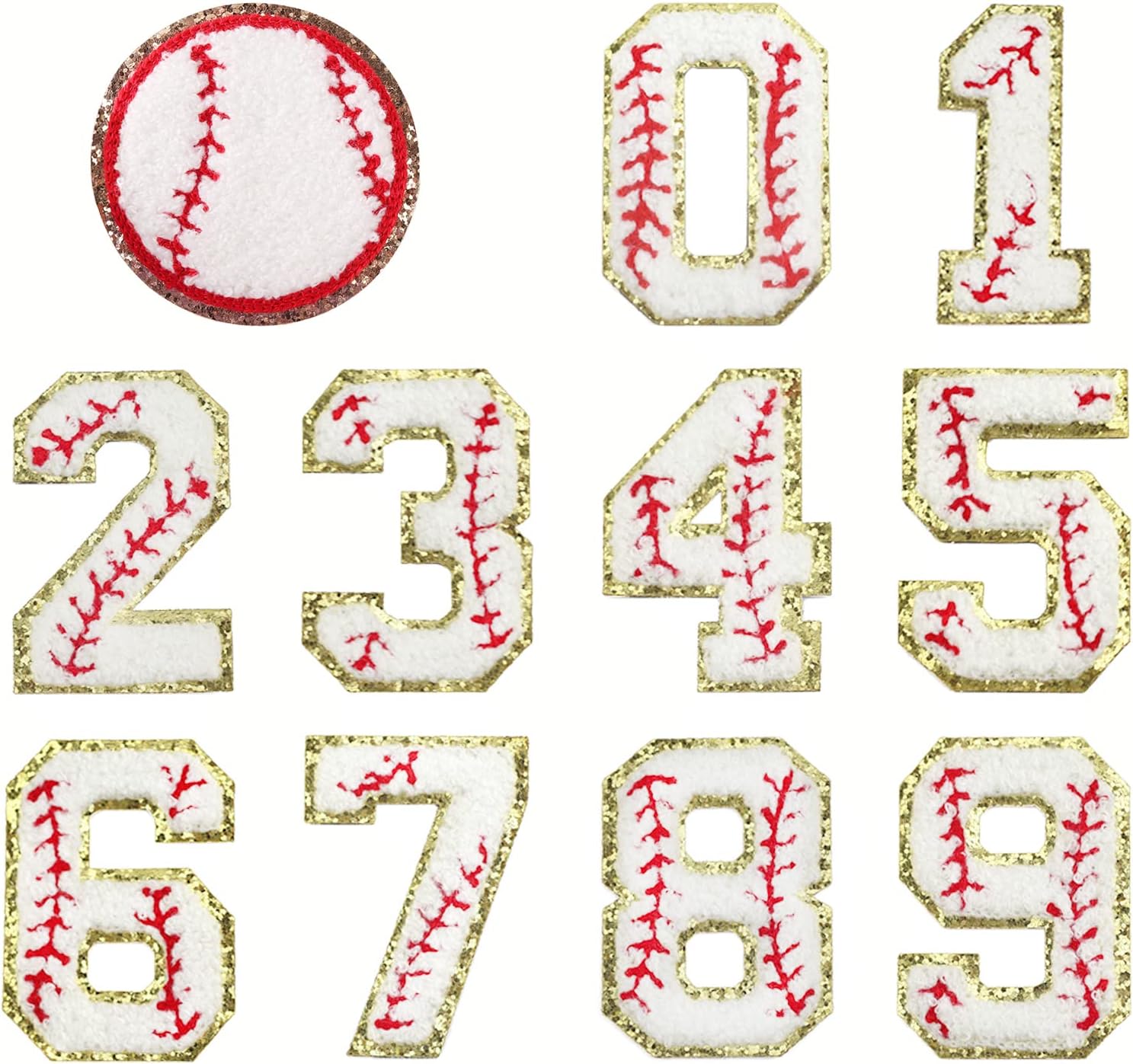 Amazon.com: MAGICLULU Chenille Iron on Baseball Patch 10pcs Baseball ...