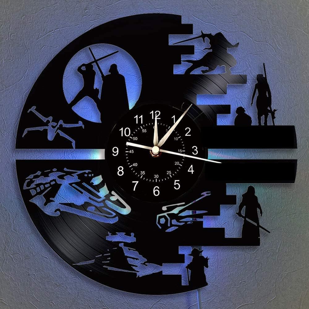 Amazon.com: Vinyl Record Clock Star Science Fiction Film Wall Clocks ...