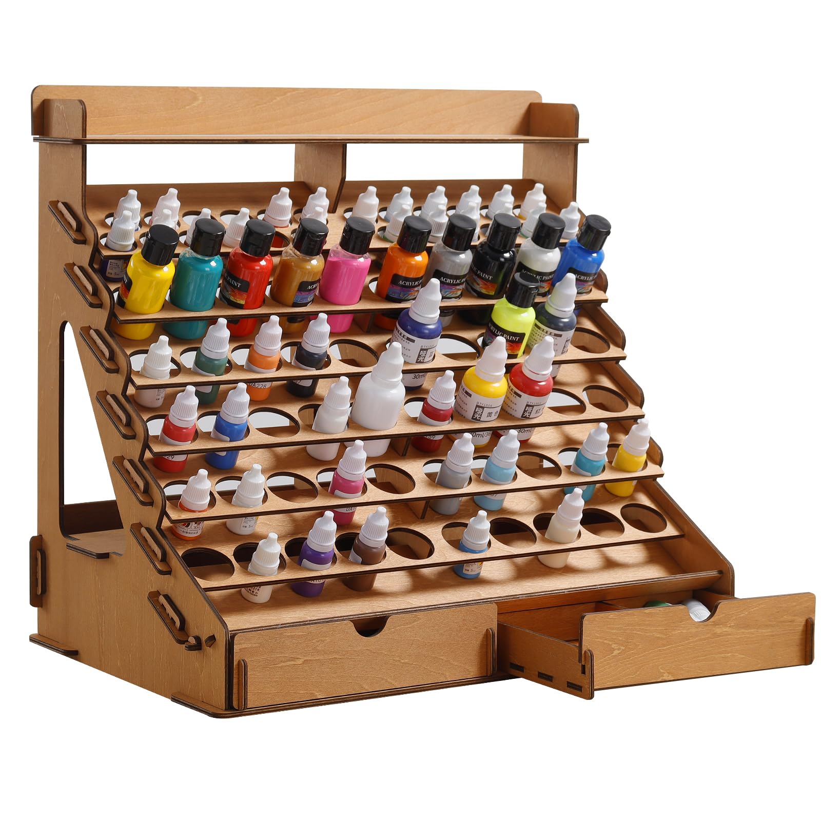 Amazon.com: Ytuaebni 16.5 Wooden Paint Organizer and Paint Holder for ...