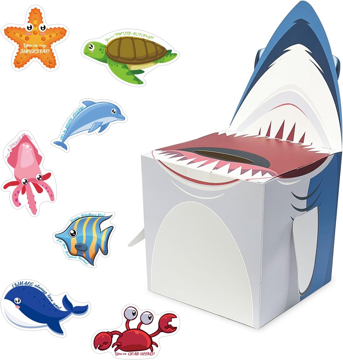 Amazon.com: RINDOJIN Valentines Mailbox for Kids 3D Shark Valentines ...