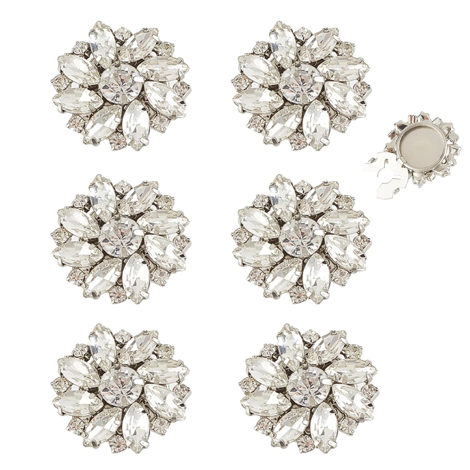 Amazon.com: 6 Pcs Rhinestone Button Covers, Rhinestone Buttons for ...
